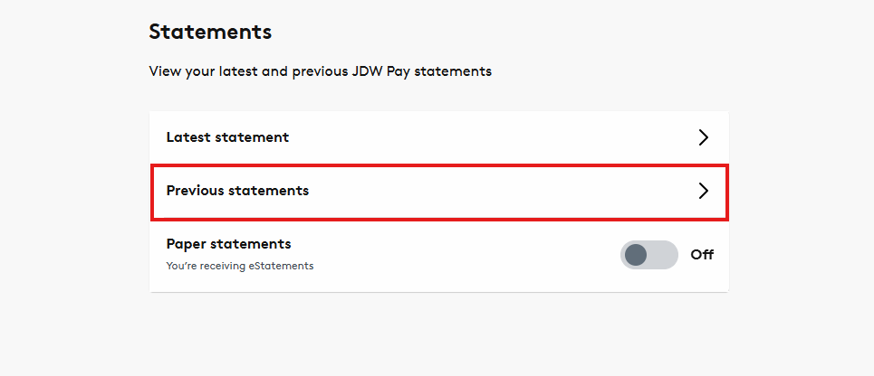 How do I view my previous statements online? – JD Williams